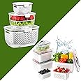 Amazon.com - LUXEAR Fresh Produce Vegetable Fruit Storage Containers 3 Pieces Set + 5 Packs Set