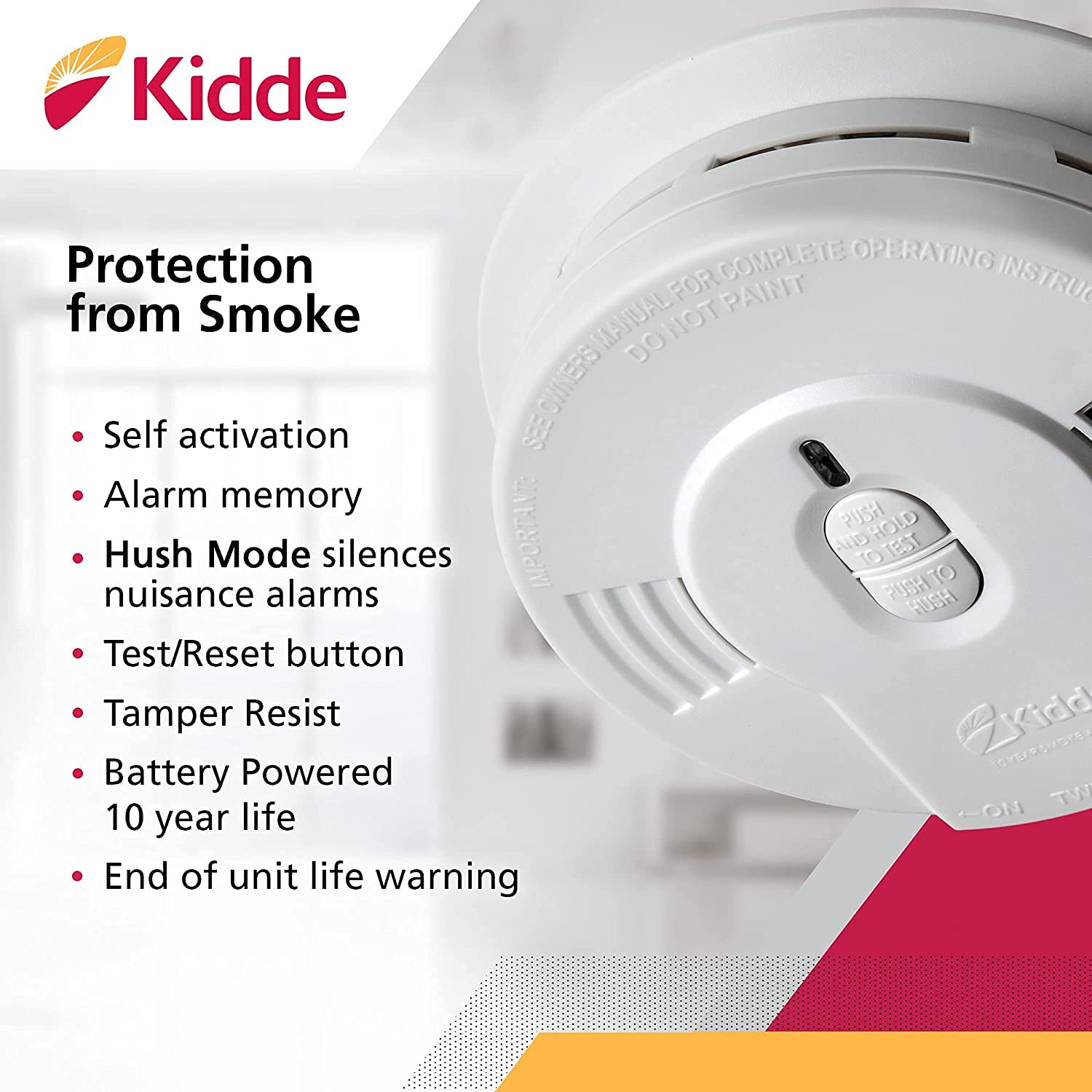 Mua Kidde Smoke Detector, 10-Year Battery, LED Indicators, Replacement ...