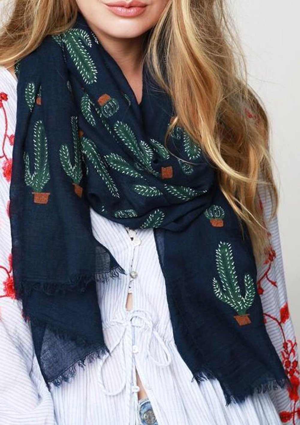 StylesILove Womens All Seasons Soft Cozy Wild Desert Cactus Wrap Shawl ...