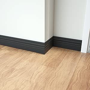 NeatiEase Peel and Stick Baseboards Moulding Trim, 4 Inch x 9.8 Feet ...