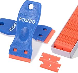 FOSHIO 2PCS Plastic Razor Scrapers with Contoured Grip + 100 PCS 1.5 ...