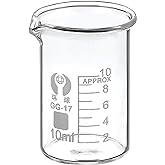 Amazon.com: PATIKIL 250ml Low Form Glass Beaker, 12 Pack 3.3 Borosilicate Glass Graduated ...