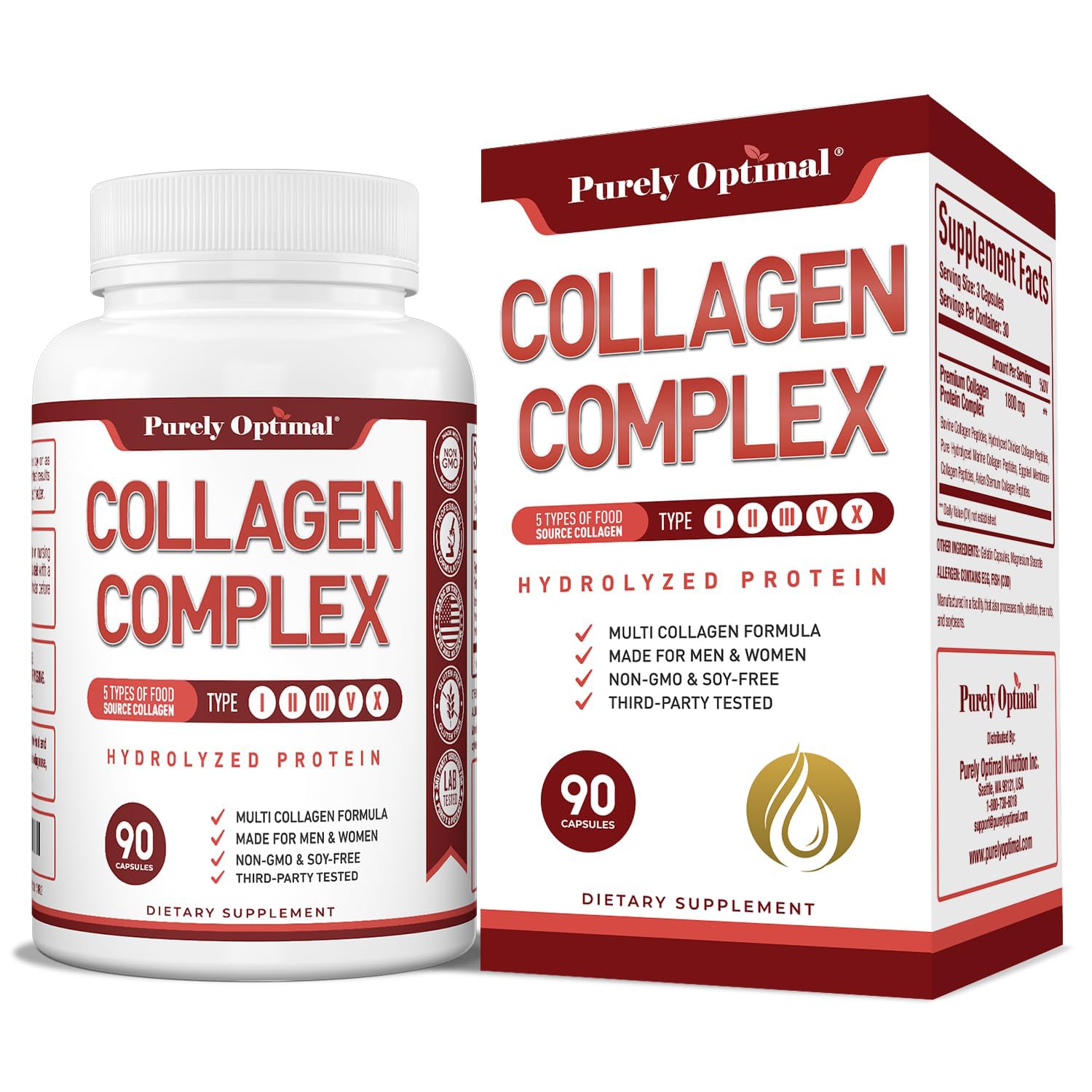 Mua Premium Multi Collagen Peptides Capsules (Types I, II, III, V, X ...