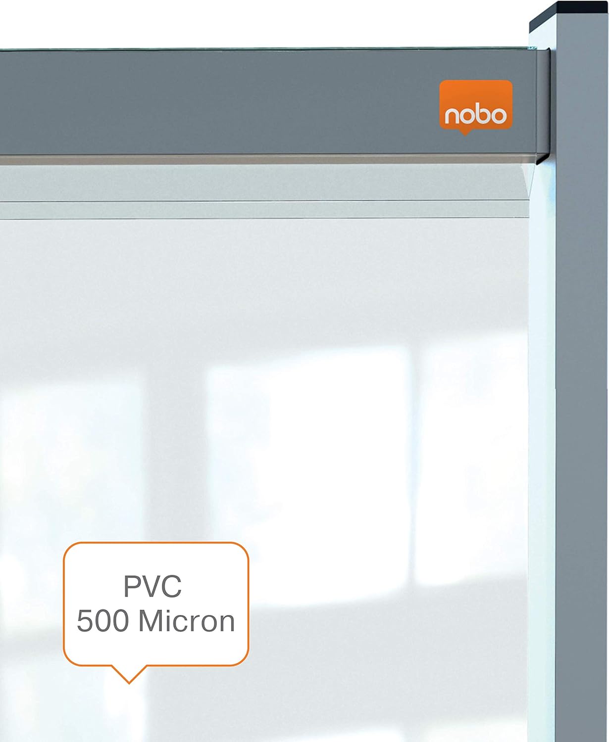 Nobo Social Distancing Screen, 1.65 m High Clear PVC Protective Desk ...