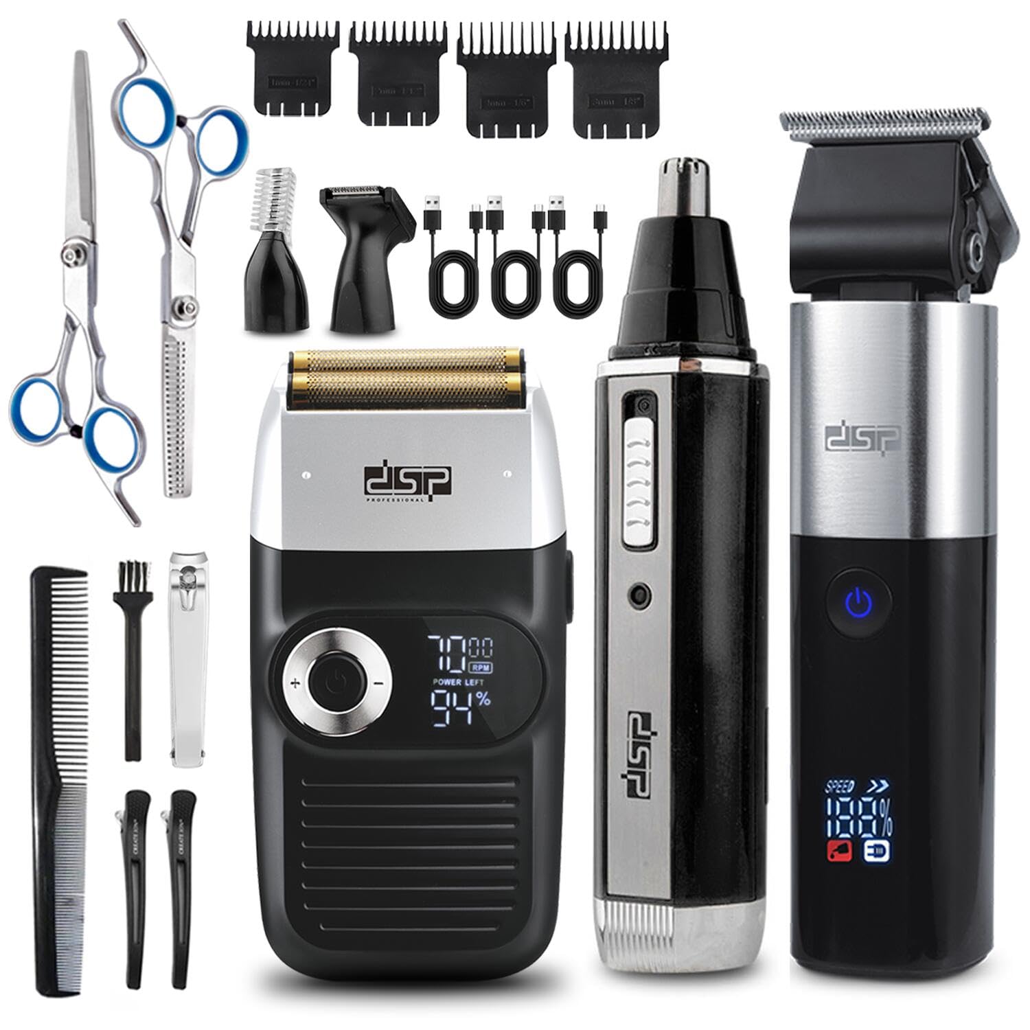 DSP® All in one Beard Trimmer Sets for Men - Cordless Electric Beard ...