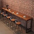 Amazon.com: RUNNUP Farmhouse Bar Table Solid Wood Rectangle Bar Height Table Industrial Dining ...