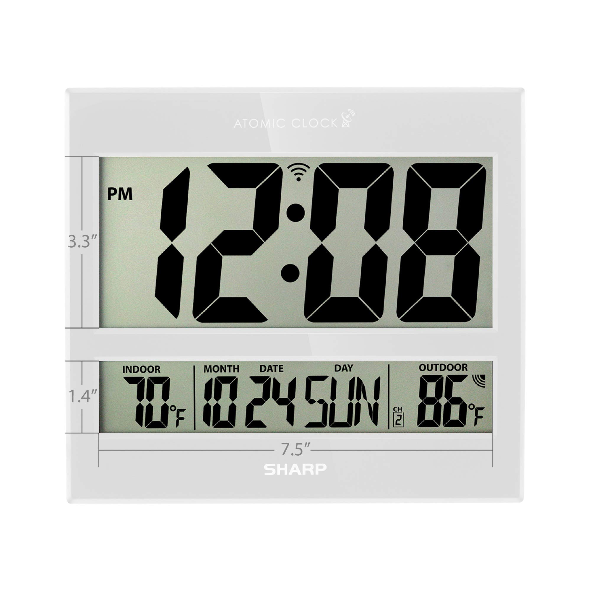 Mua Sharp Atomic Clock - Never Needs Setting! - Jumbo 3" Easy to Read ...