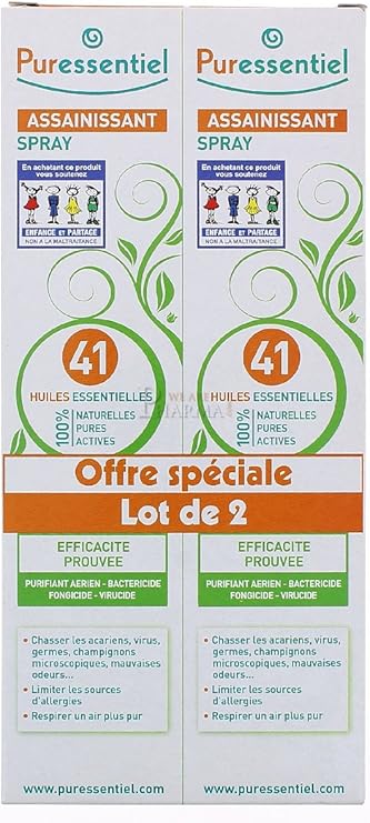 Puressentiel Spray assainissant aux 41 Huiles Essentielles Lot de 2 ...