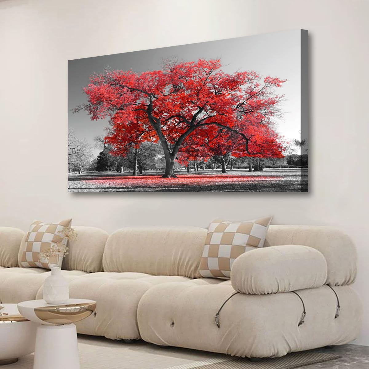 Red Tree of Life Pictures Canvas Wall Art for Living room Office ...