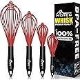 Amazon.com: HOTEC 4 Pieces Silicone Whisks Set, Wire Balloon Whisks Egg Beater, Non-slip Handle ...