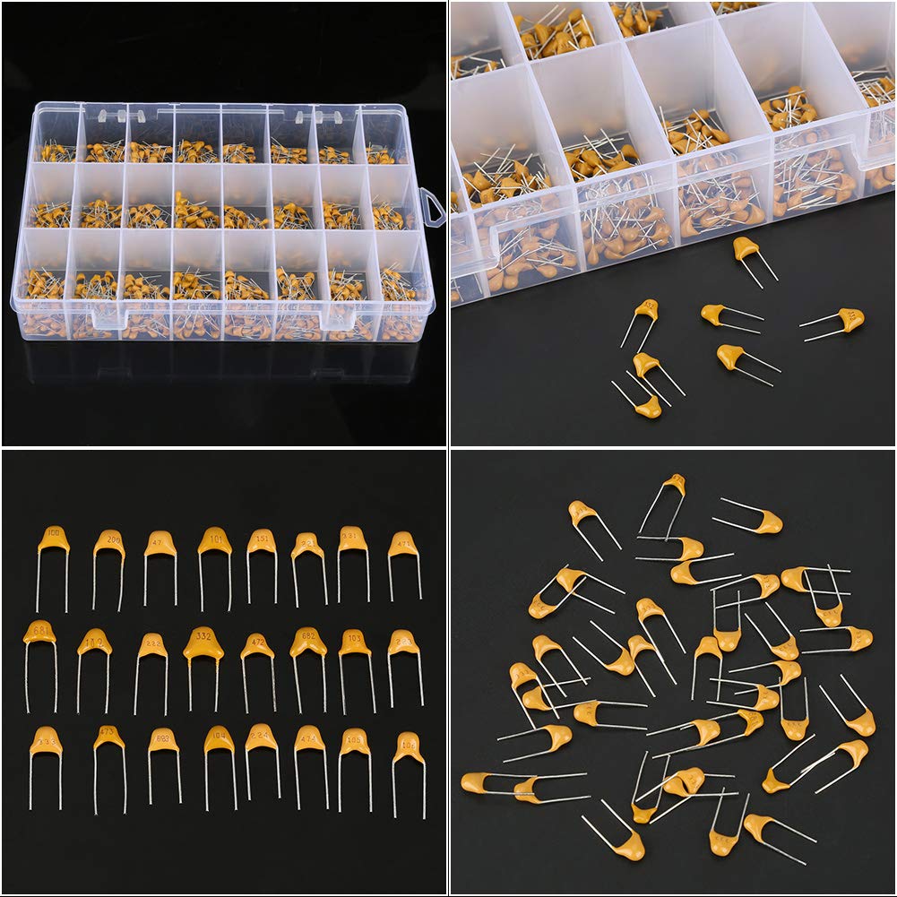 1200pcs 24 Values 50V 10pF-10uF High Voltage Ceramic Capacitor ...
