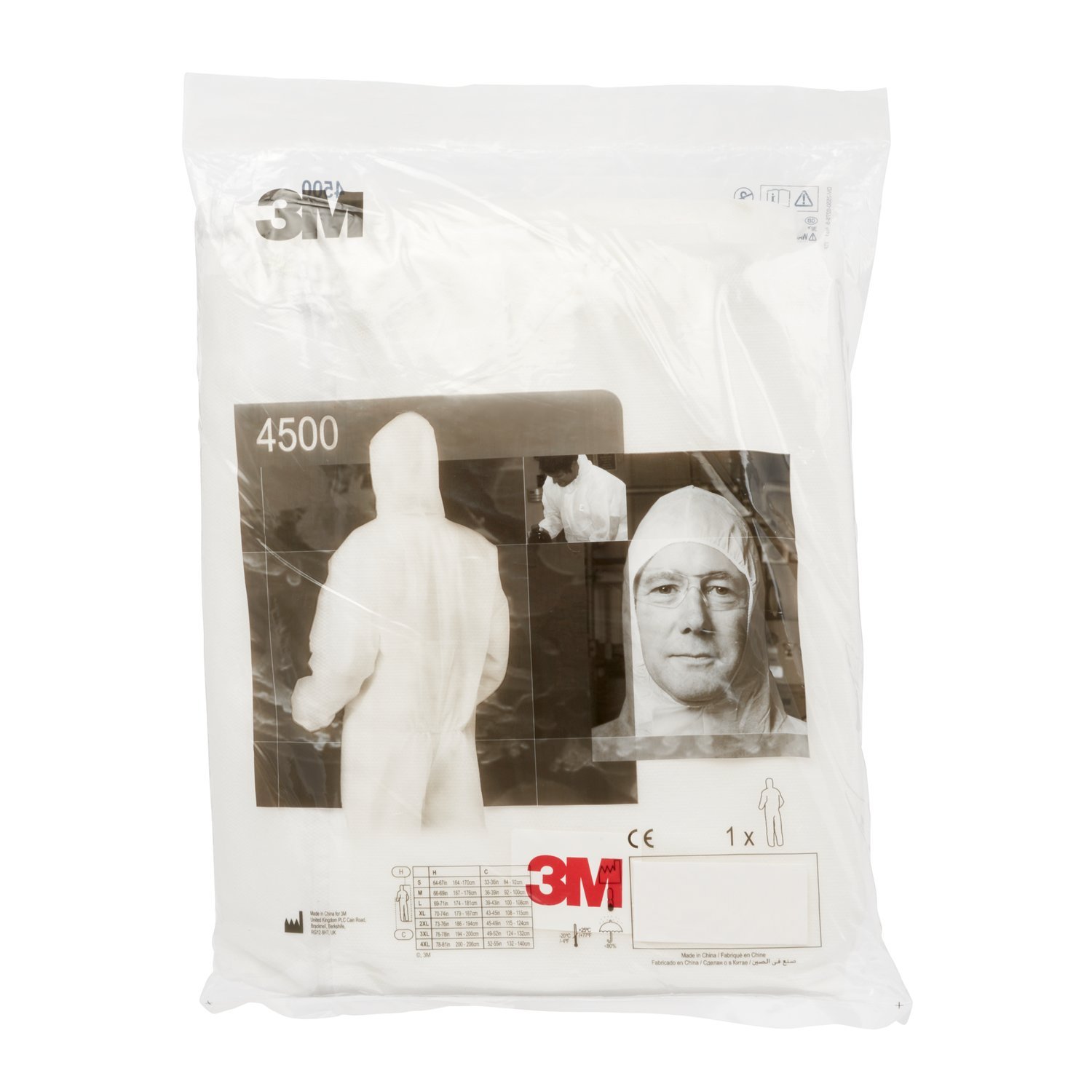 3M Safety Coverall with Cap, in Polypropylene, White, Size M – BigaMart