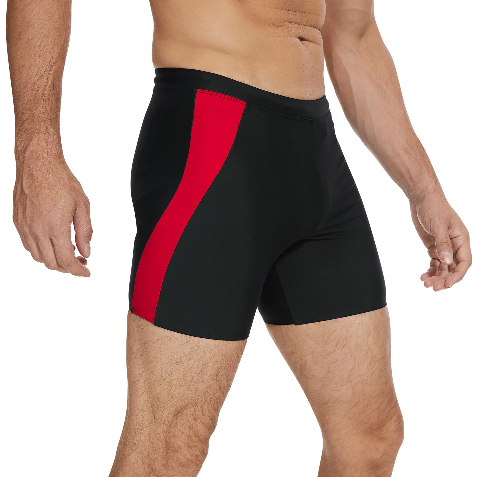 Men's Square Leg Swimsuit Splice Swim Jammer 5 Inch Inseam Competitive ...