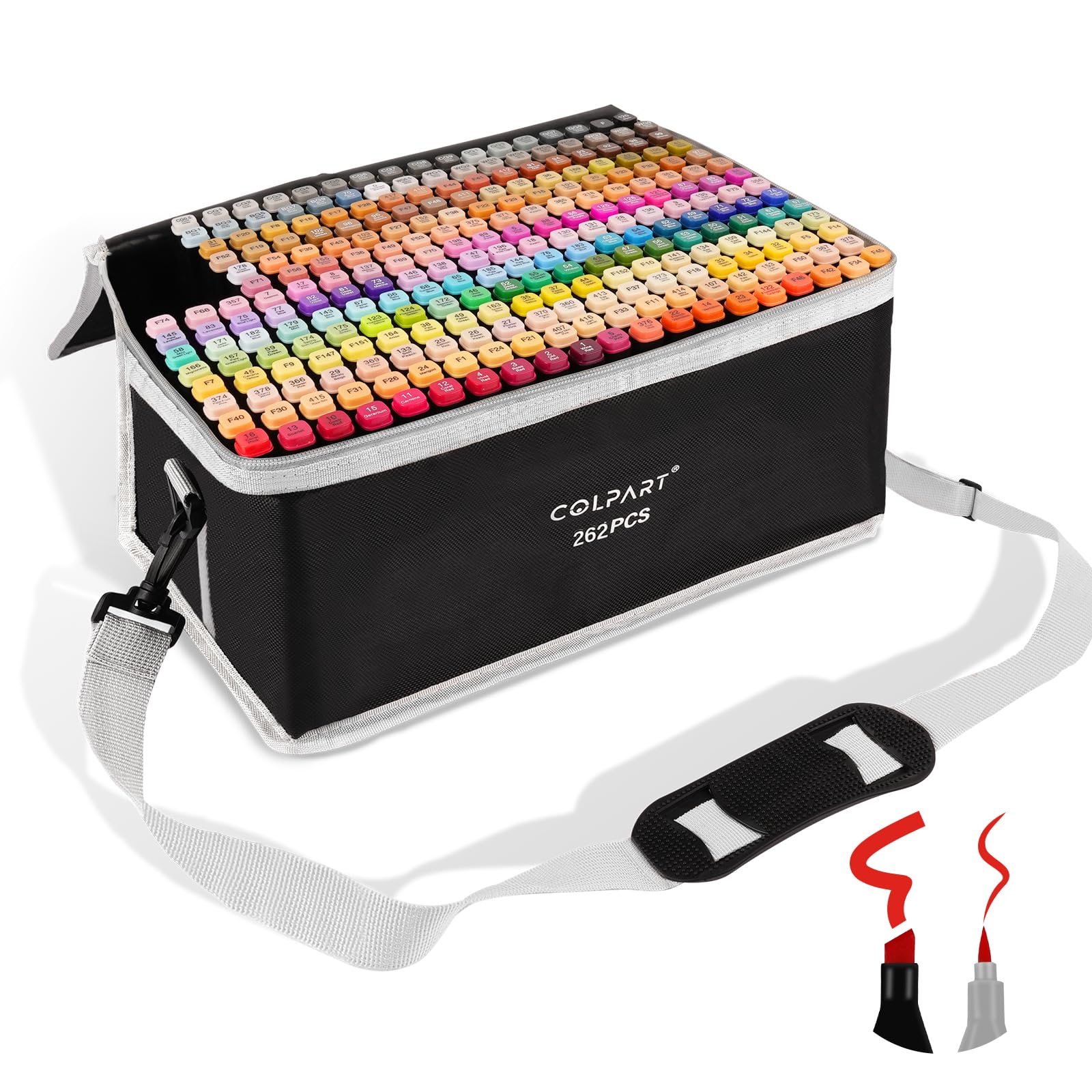 262 Colors Alcohol Markers Brush Tip Dual Tip Art Markers for Kids ...