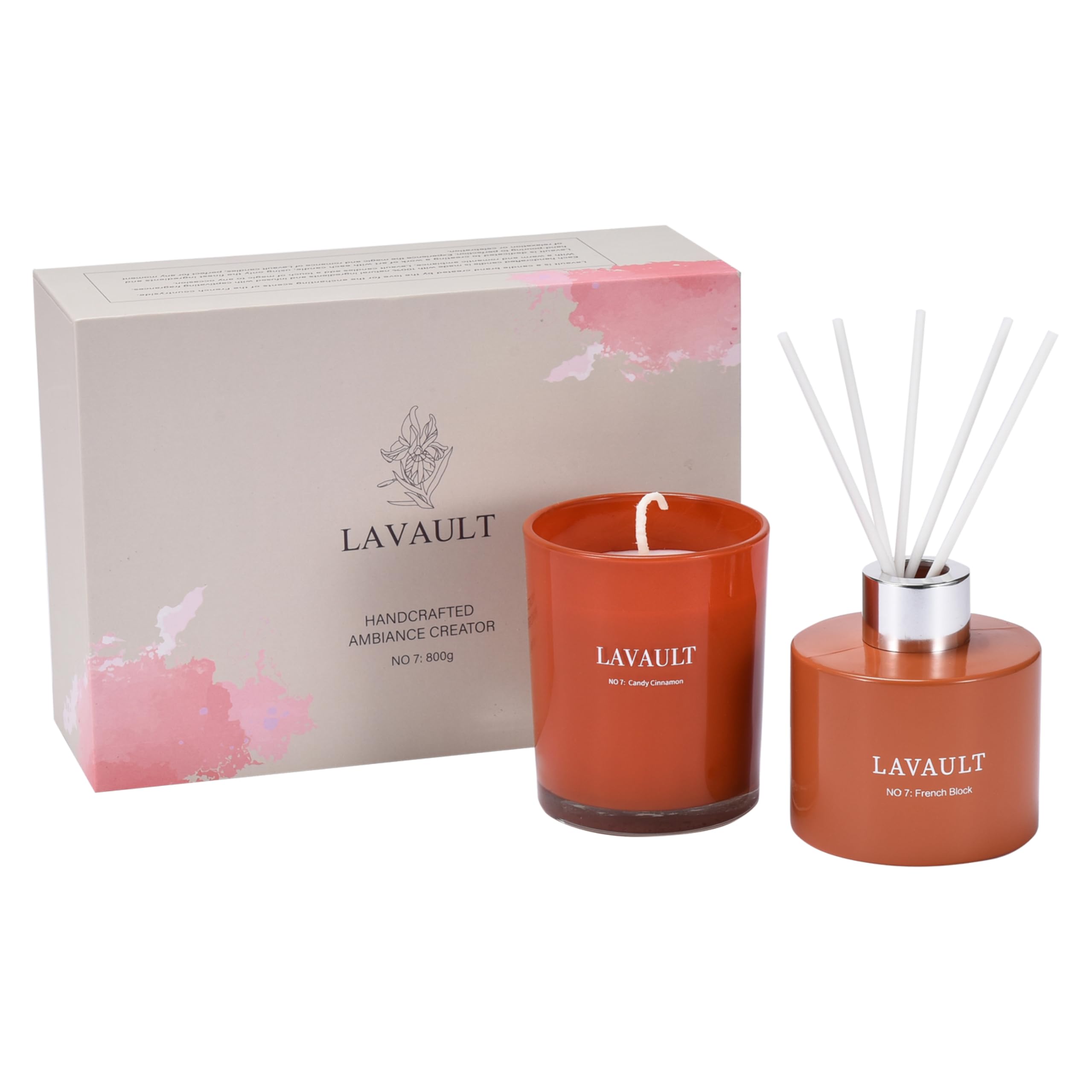 Lavault Scented Candle and Reed Diffuer Set - Aromatic Set for Natural ...