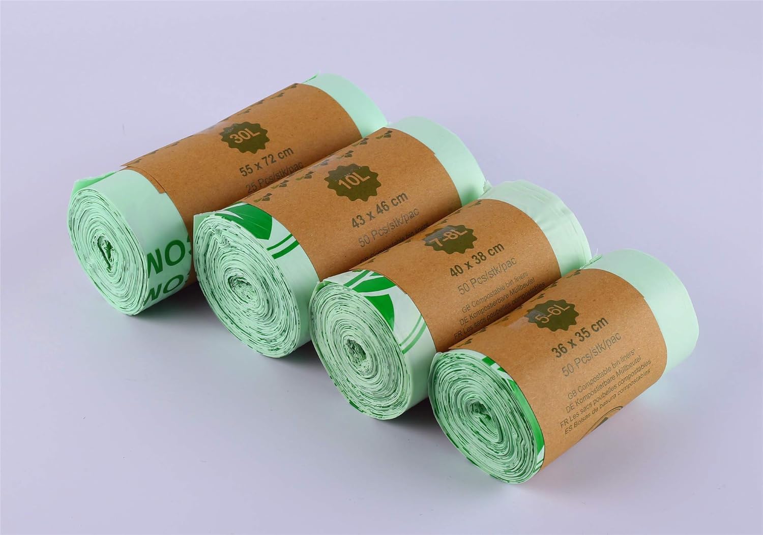 biodegradable y compostable 50 unidades Bolsa de basura biodegradable ...