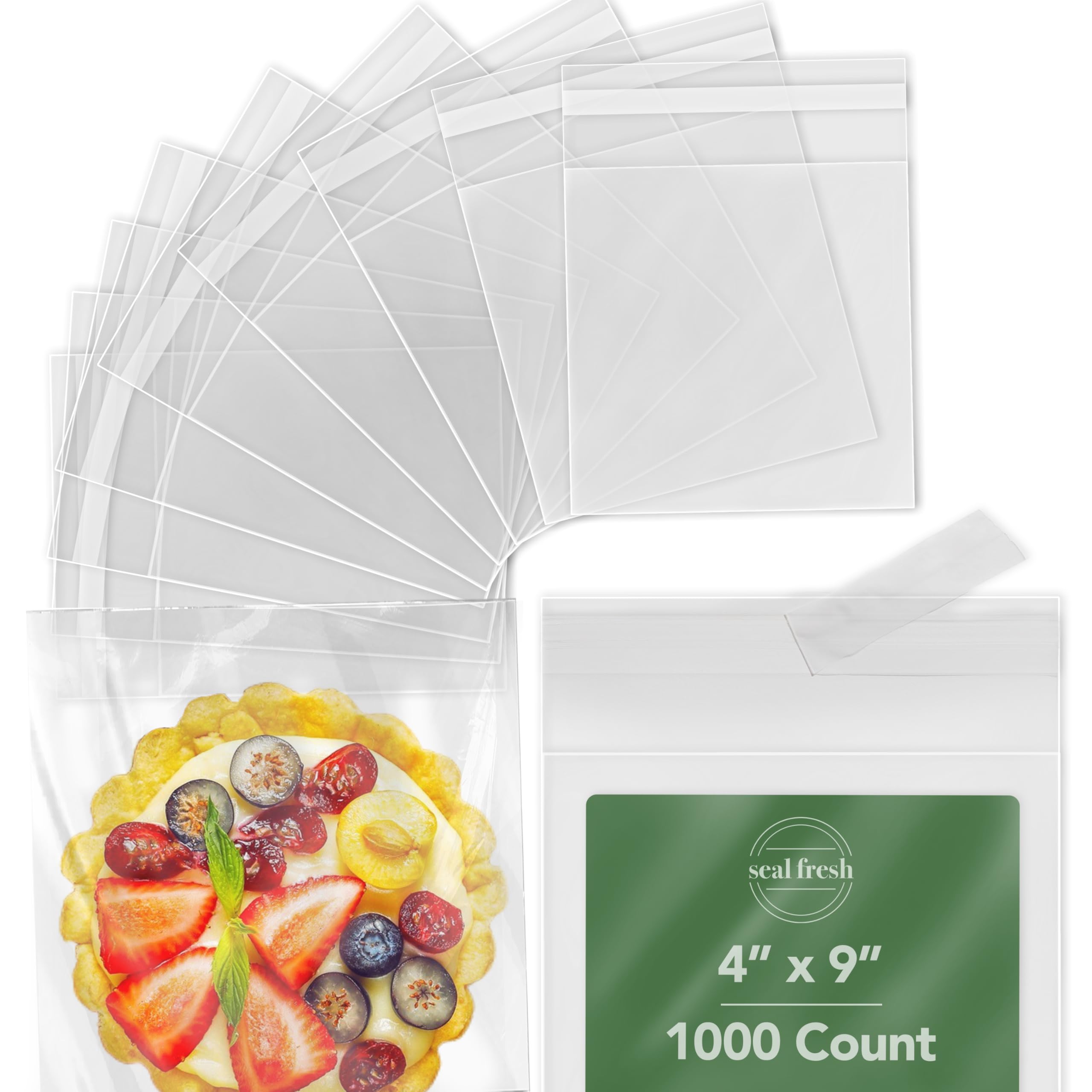 Seal Fresh Self Sealing Cellophane Bags - 4" x 9" (1000 Count) - Clear ...