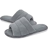 Amazon.com | Shevalues Womens Open Toe House Slippers Soft Cotton Indoor Slippers Slip-on Memory ...