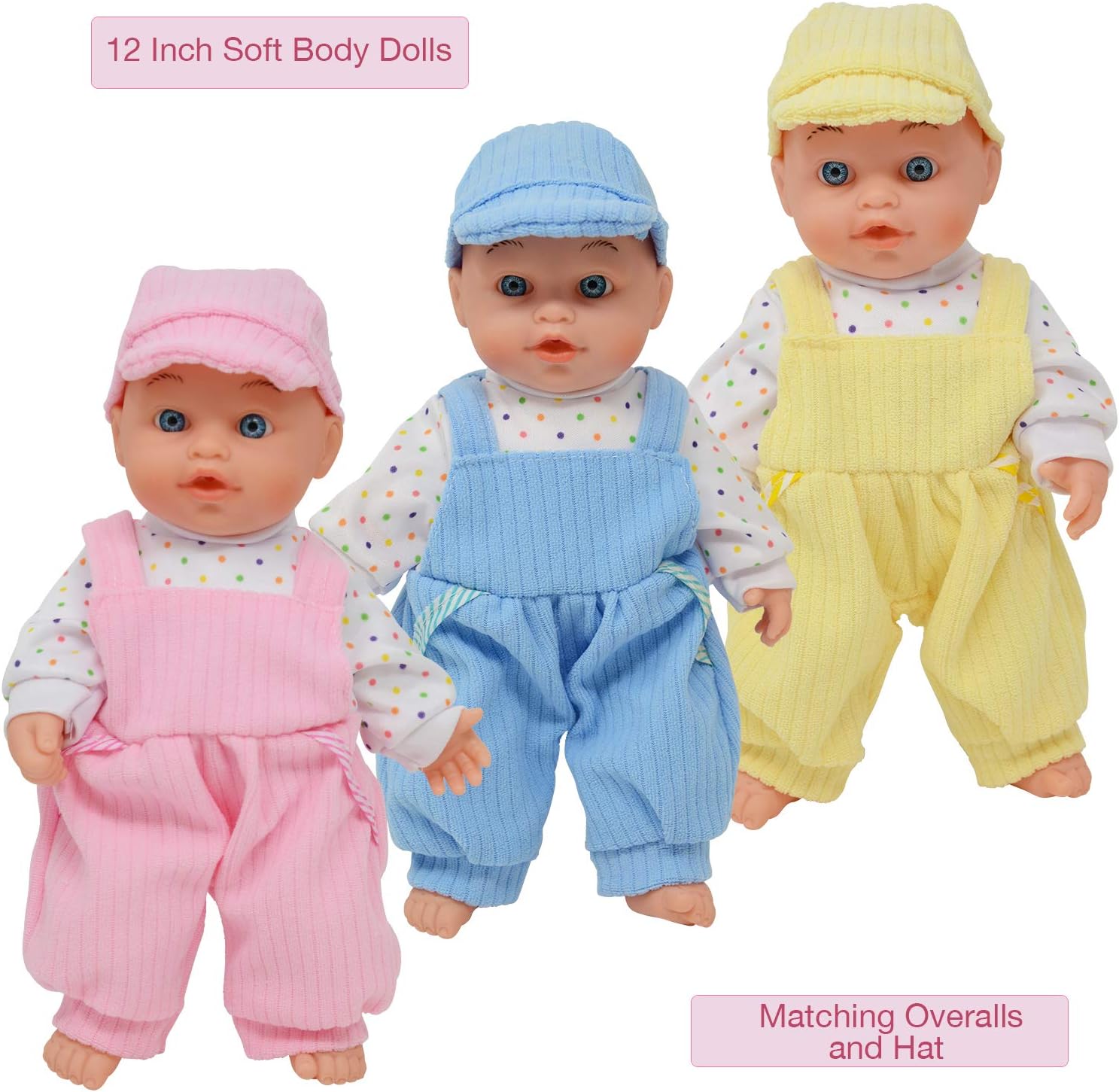Triplets Doll Set Includes Girl and Boy Doll Toy Baby Doll Accessories ...