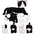 Amazon.com: Skylety Nurturing Cat Stuffed Animal with 4 Plush Kittens ...