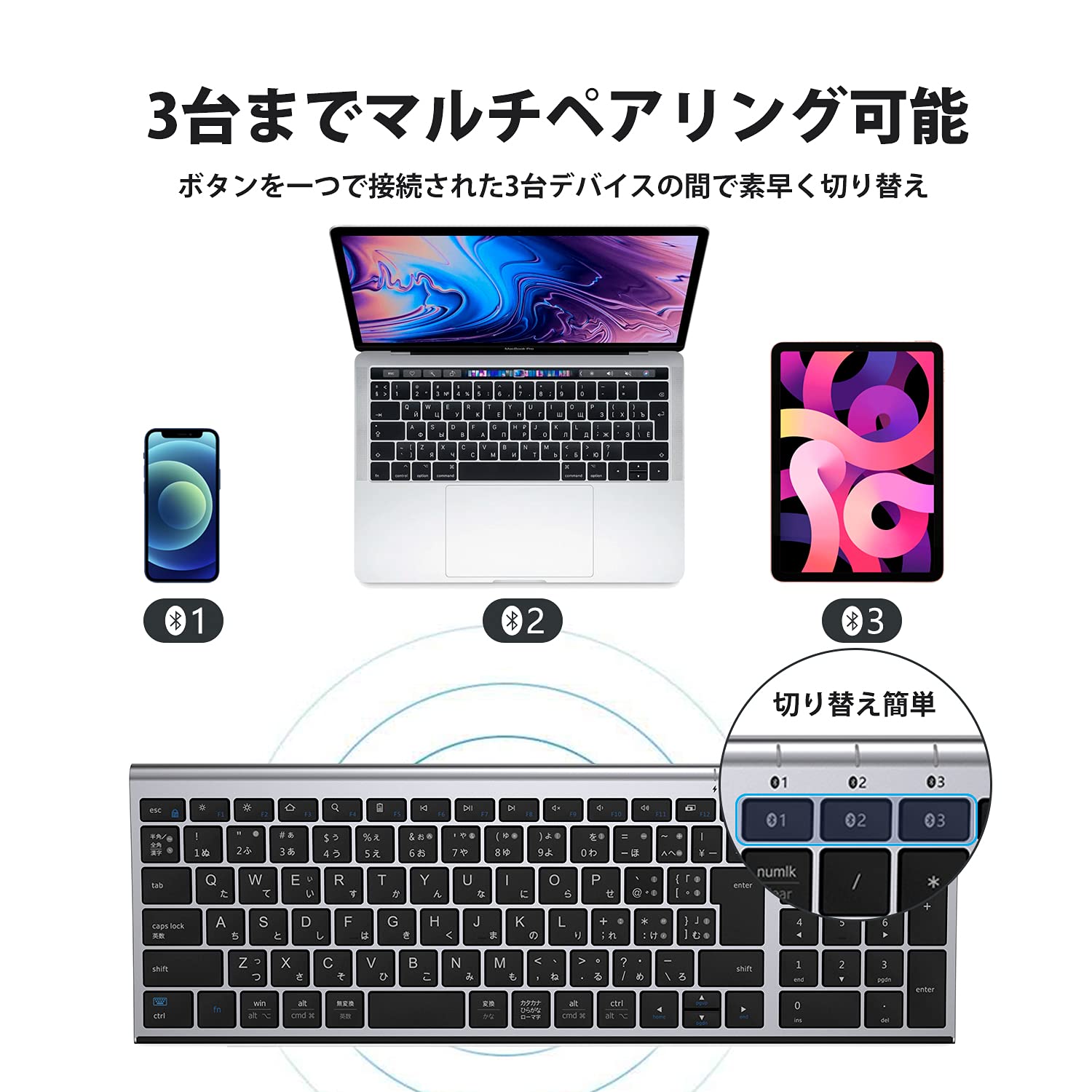 Mua iClever IC-BK22 Keyboard, Bluetooth Wireless Keyboard, Pantograph, Wireless, Japanese JIS ...