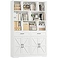 Amazon.com: HOSTACK 71" Tall Bookcase with Drawers and Doors, 47" Wide ...