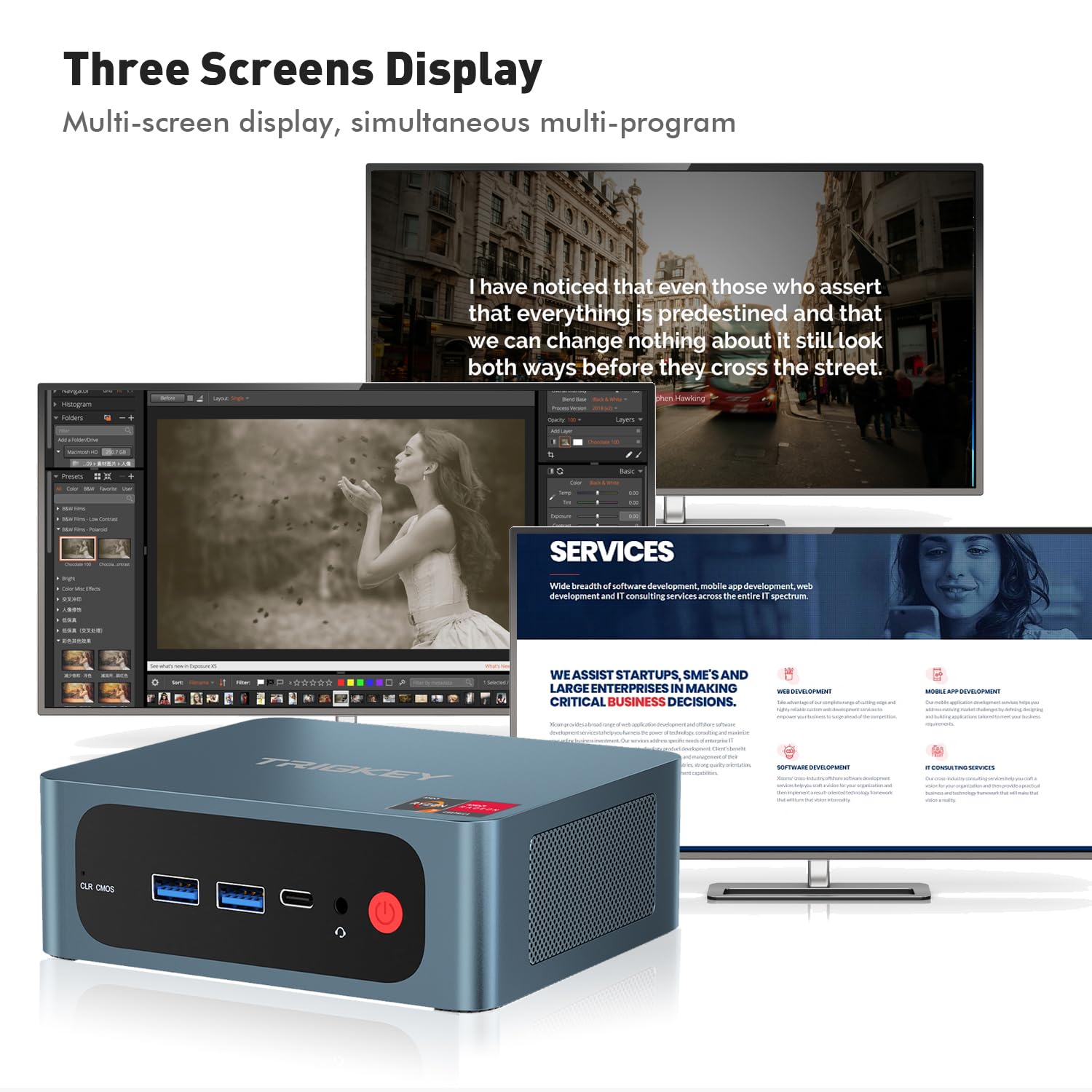 TRIGKEY S5 Mini PC Ryzen 7 Pro 8 Core 16 Thread Micro PC 5850U (Up To 4 ...