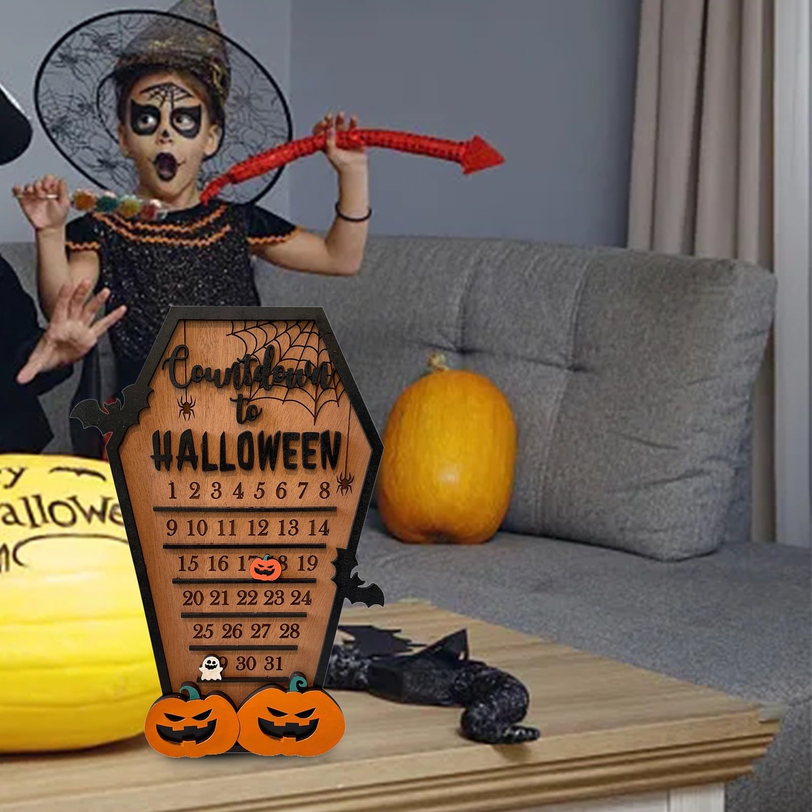 Halloween Advent Countdown Calendar Coffin Calendar DIY Moving Wooden ...