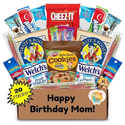 Hangry Kit Birthday Snack Box for Mom - (20 count) Happy Birthday Gift ...
