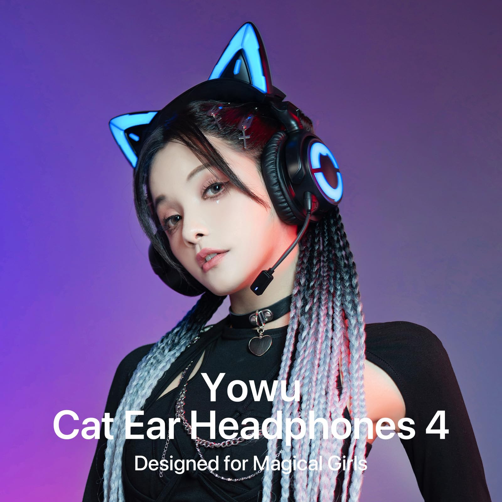 Mua YOWU RGB Cat Ear Headphone 4, Upgraded Wireless & Wired Gaming ...
