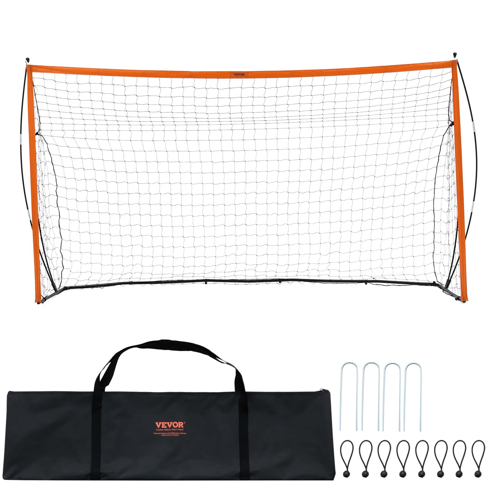 VEVOR Portable Soccer Goal, 12 x 6 ft Large Practice Soccer Net, Steel ...