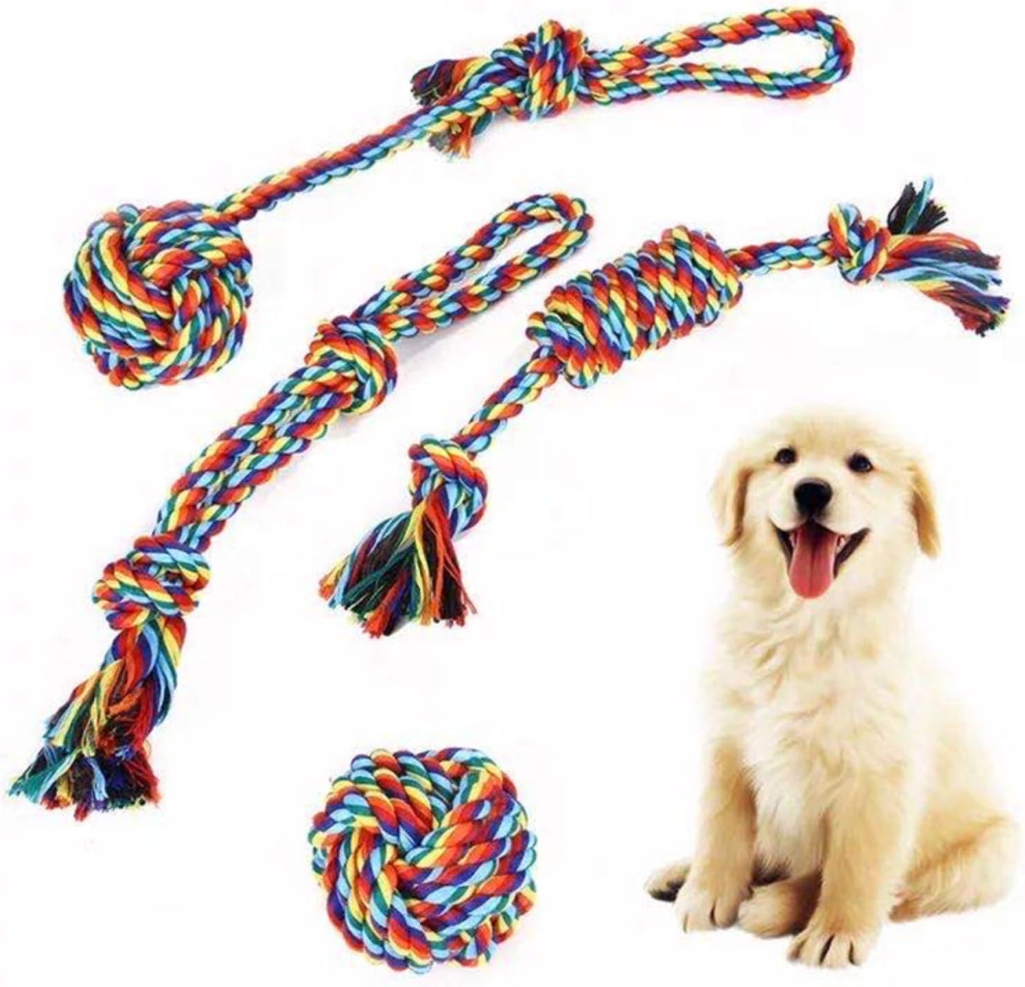 Dog Rope Toys Dog Grinding Teeth 4 Nearly Indestructible Chewing Ropes ...