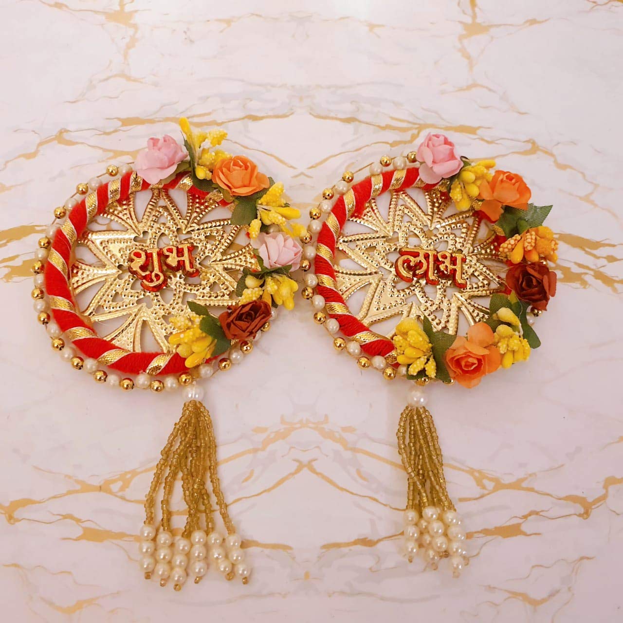 GiftingBestWishes Shubh Labh Wall Sticker | Multicolor Handcrafted ...