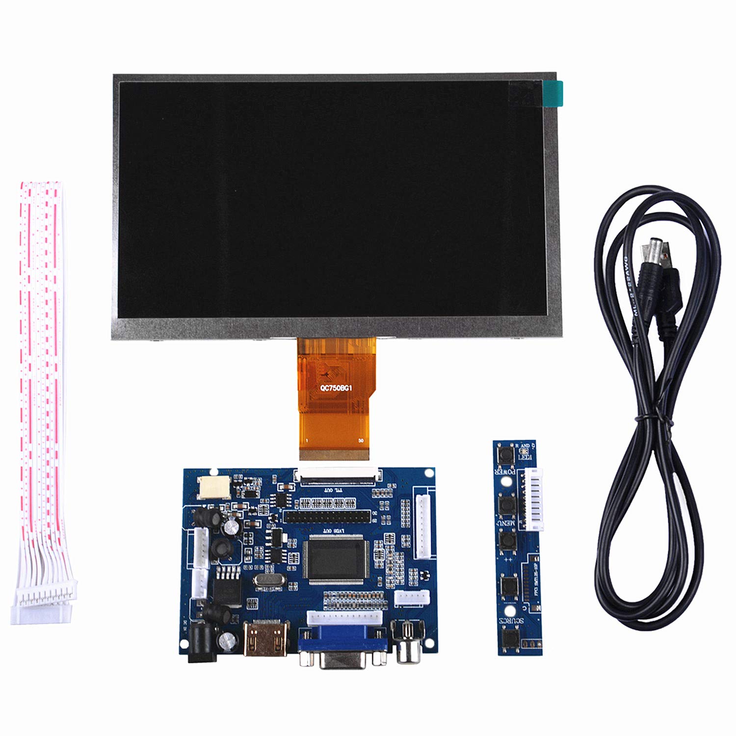 Mua GeeekPi 7 inch 1024 x 600 HDMI Screen LCD Display with Driver Board ...