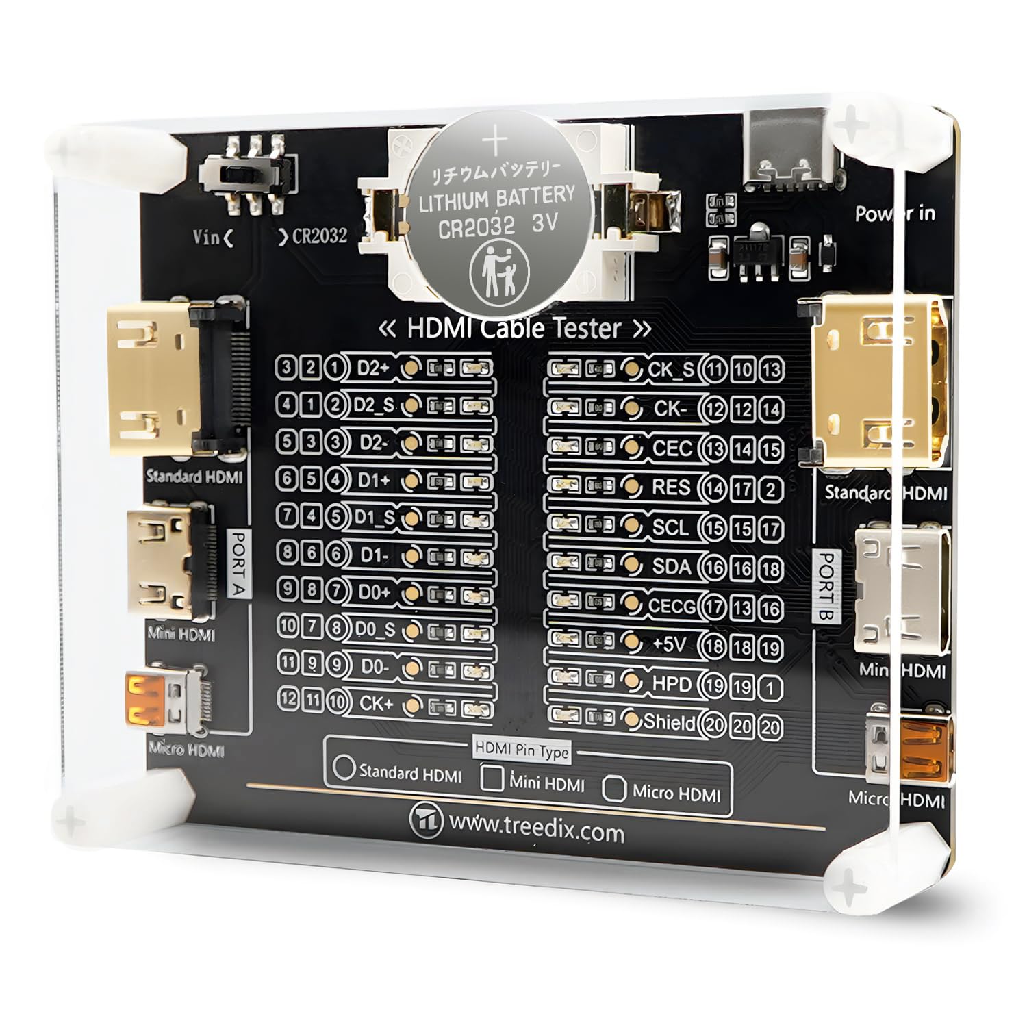 Treedix Cable Tester Board for HDMI Cable Tester Checker 20 LED Light ...