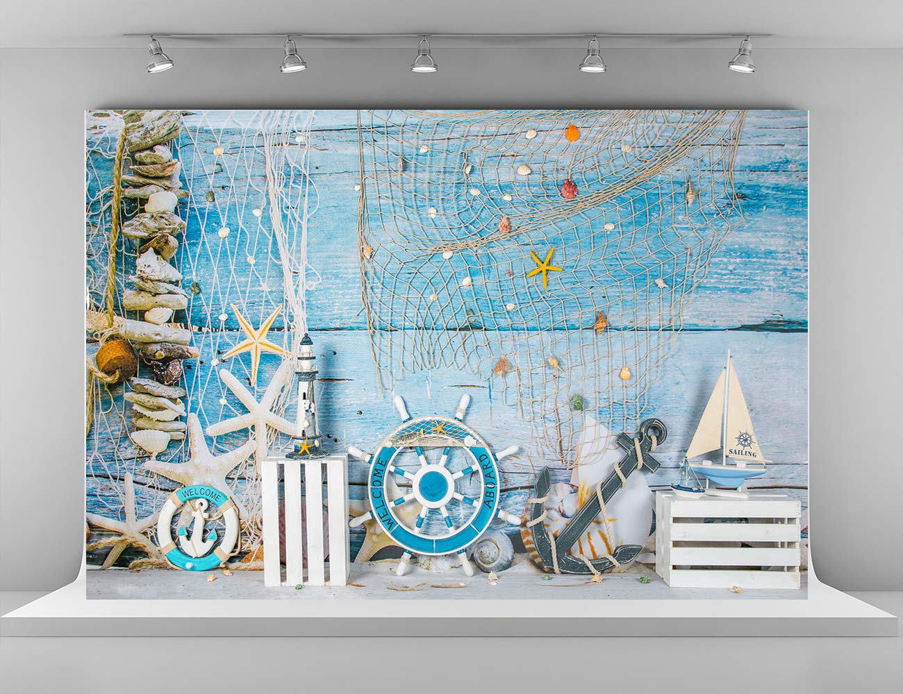 Kate 7x5ft Summer Holiday Backdrops for Photography Blue Wood Sailboat ...