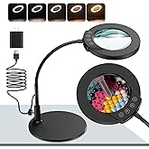 Coteck 10X Magnifying Glass with Light and Stand, Flexible Gooseneck ...