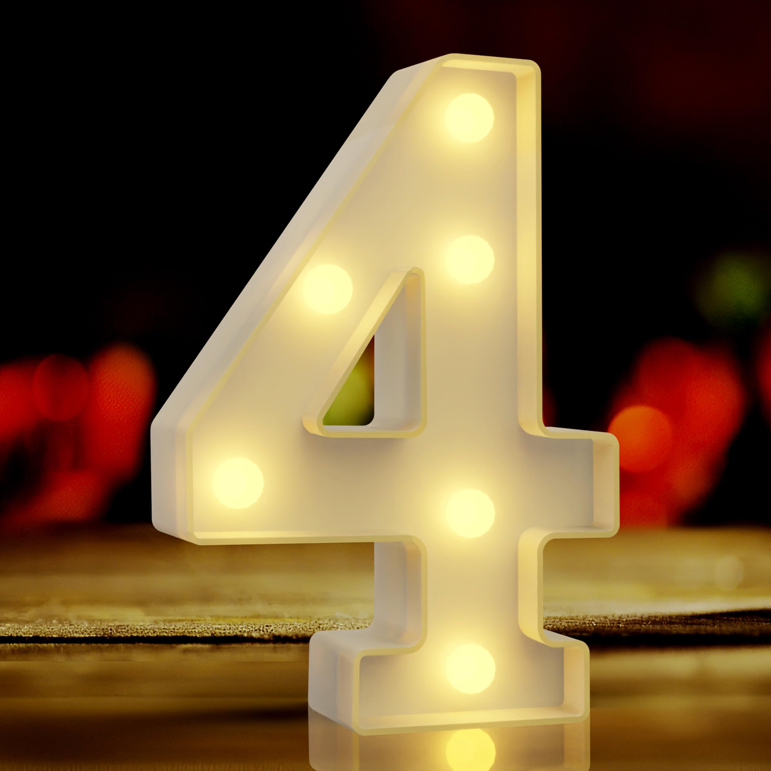 Marquee Light Up Numbers 4, Marquee Numbers, Led Light, Birthday Party ...