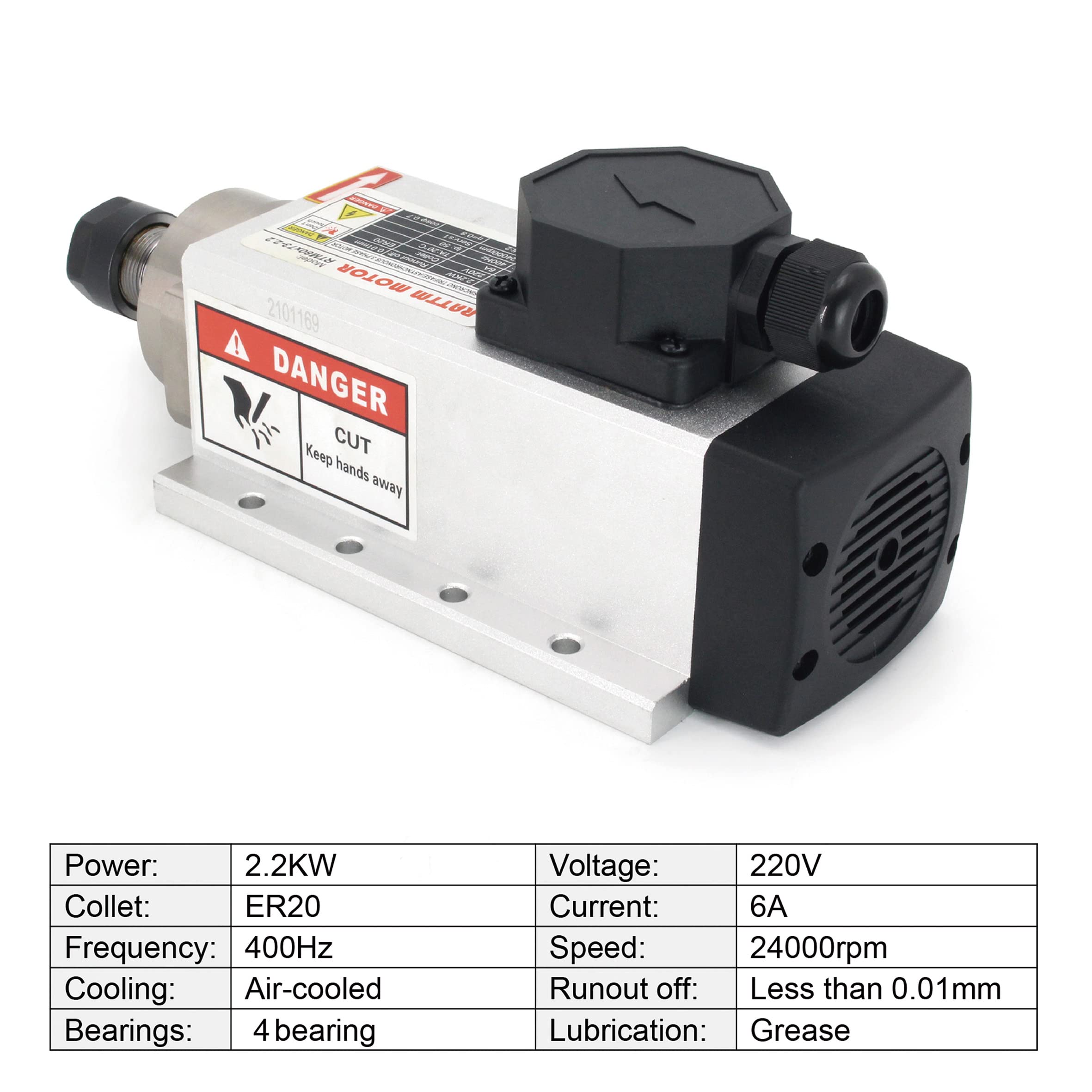 Mua RATTMMOTOR 2.2KW Spindle Motor 220V Square Air Cooled Spindle Motor ...