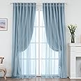 Amazon.com: BRIGHTSHEER Celestial Blue 95% Blackout Curtains with Sheer Layer - 2 Panels Double ...