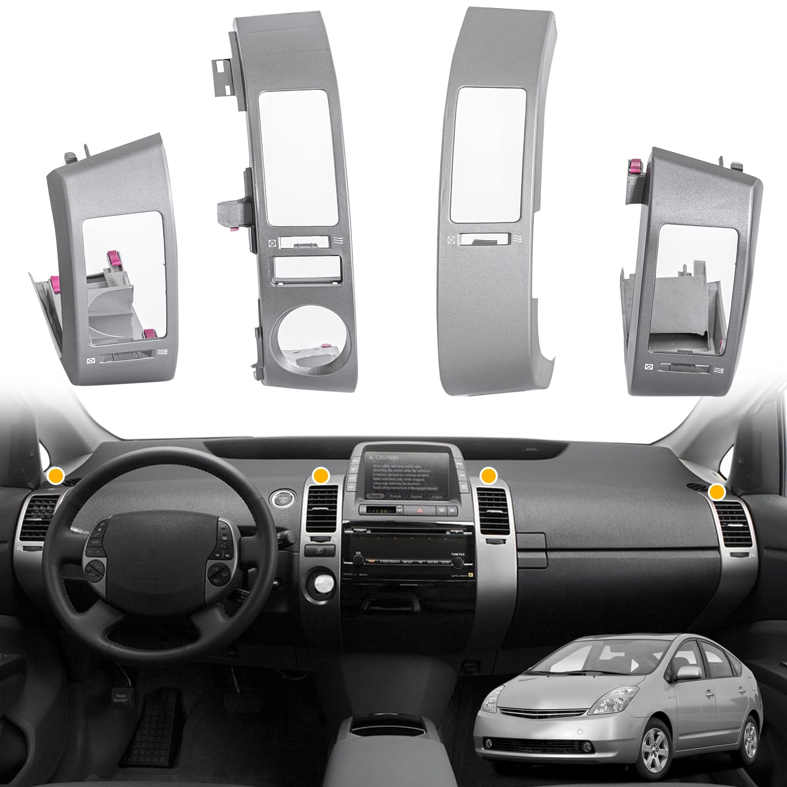 AMSPRAC AC Vent Cover Trim,Center Console Air Vent Trim Panel fit for ...