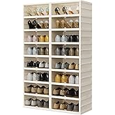 Amazon.com: EHAMILY 8 Tiers 16-32 Pairs Foldable Shoe Boxes Large ...
