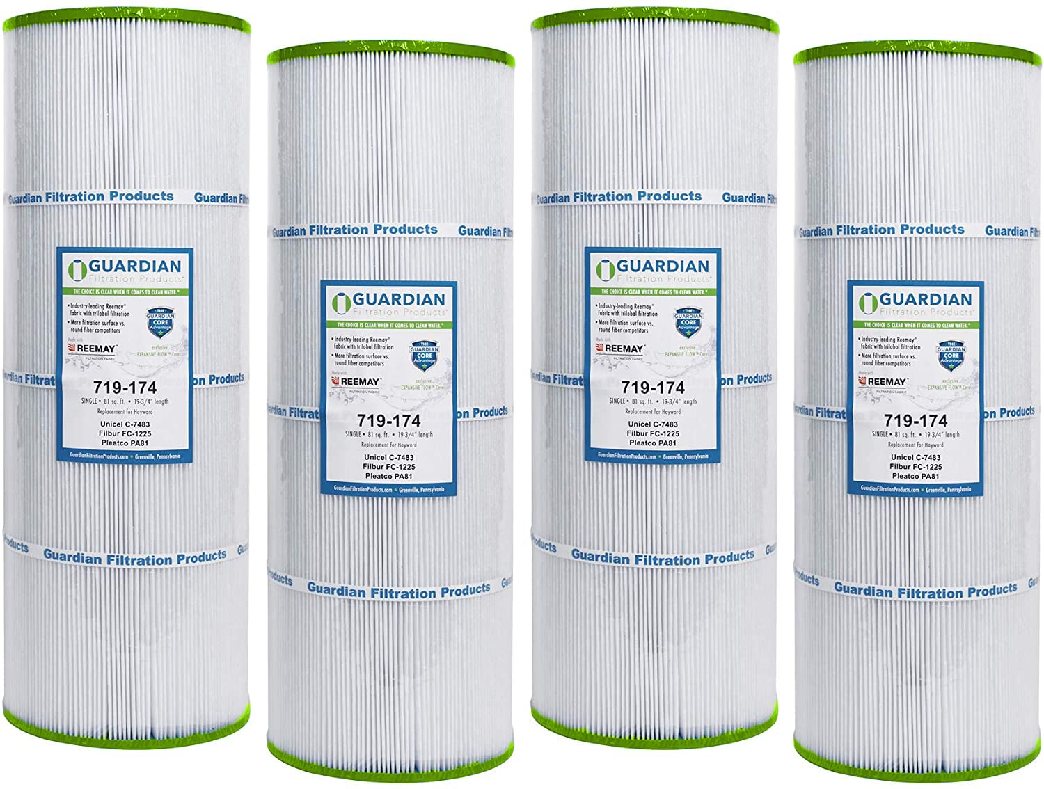 Guardian Filtration Products Pool Filter Cartridge 719-174-04 Four-Pack ...
