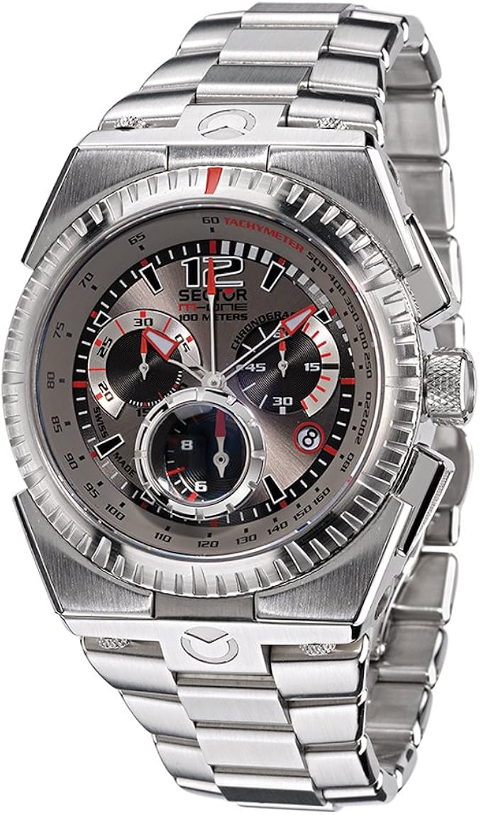 Sector M-One Watch Chronograph with Grey Dial and Stainless Steel Strap ...