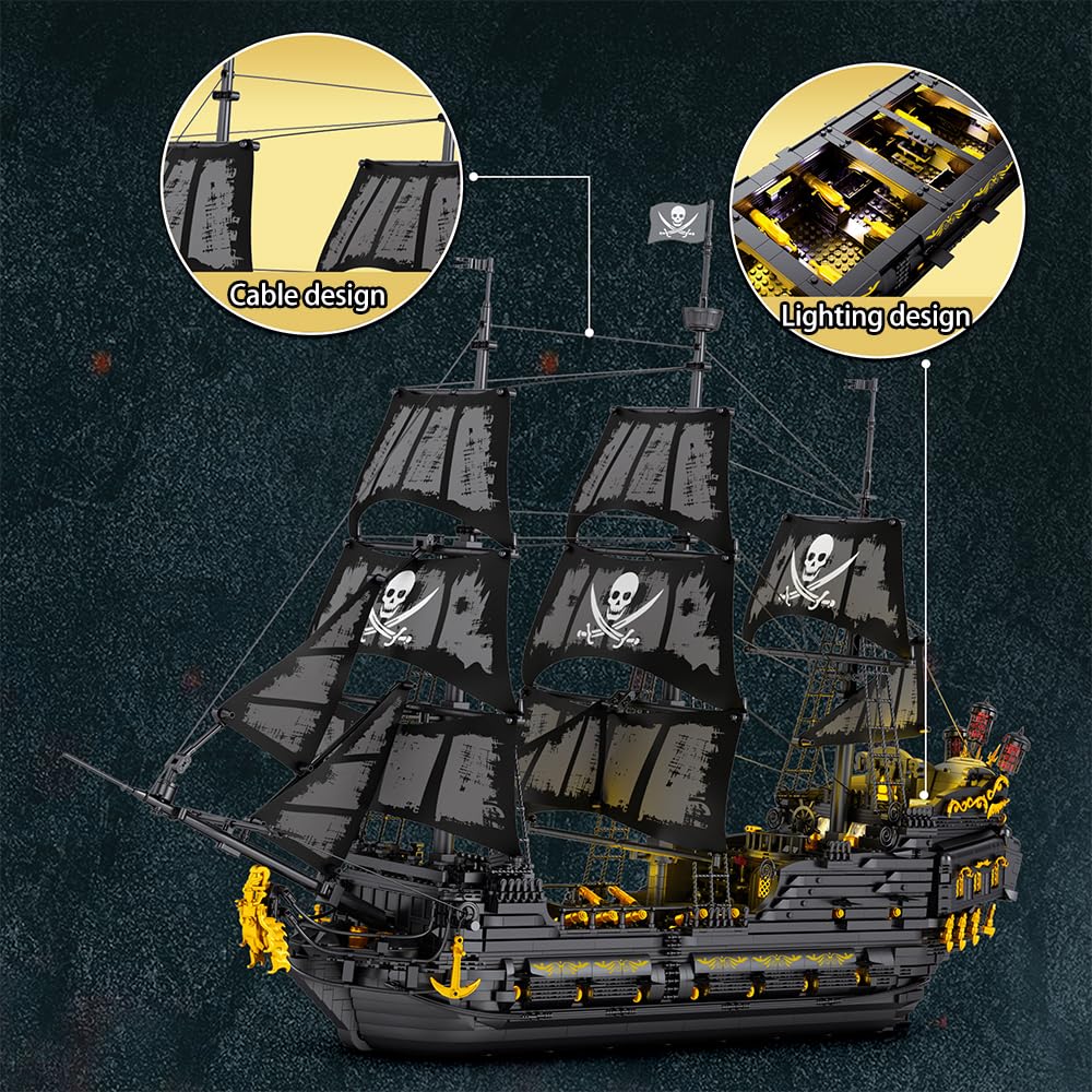 Mua MISINI 66036 Pirate Ship Building Blocks, 4708 PCS Large Black ...