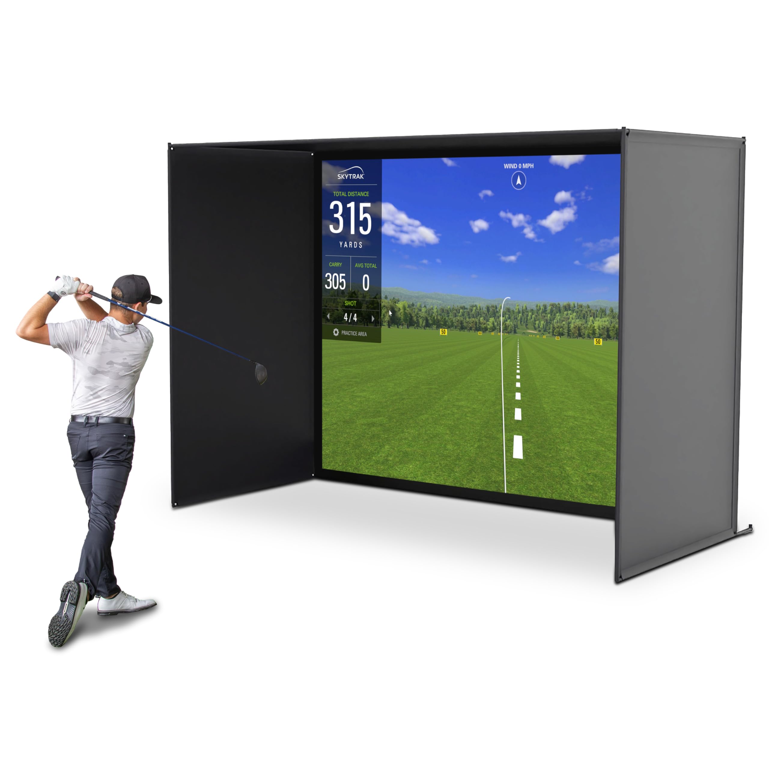 GoSports 10 x 8 ft Golf Simulator Enclosure Net - Complete Set with ...