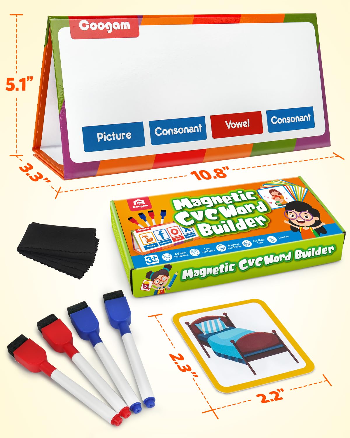 Mua Coogam CVC Word Builder, Magnetic Sight Word Games with Flashcards ...
