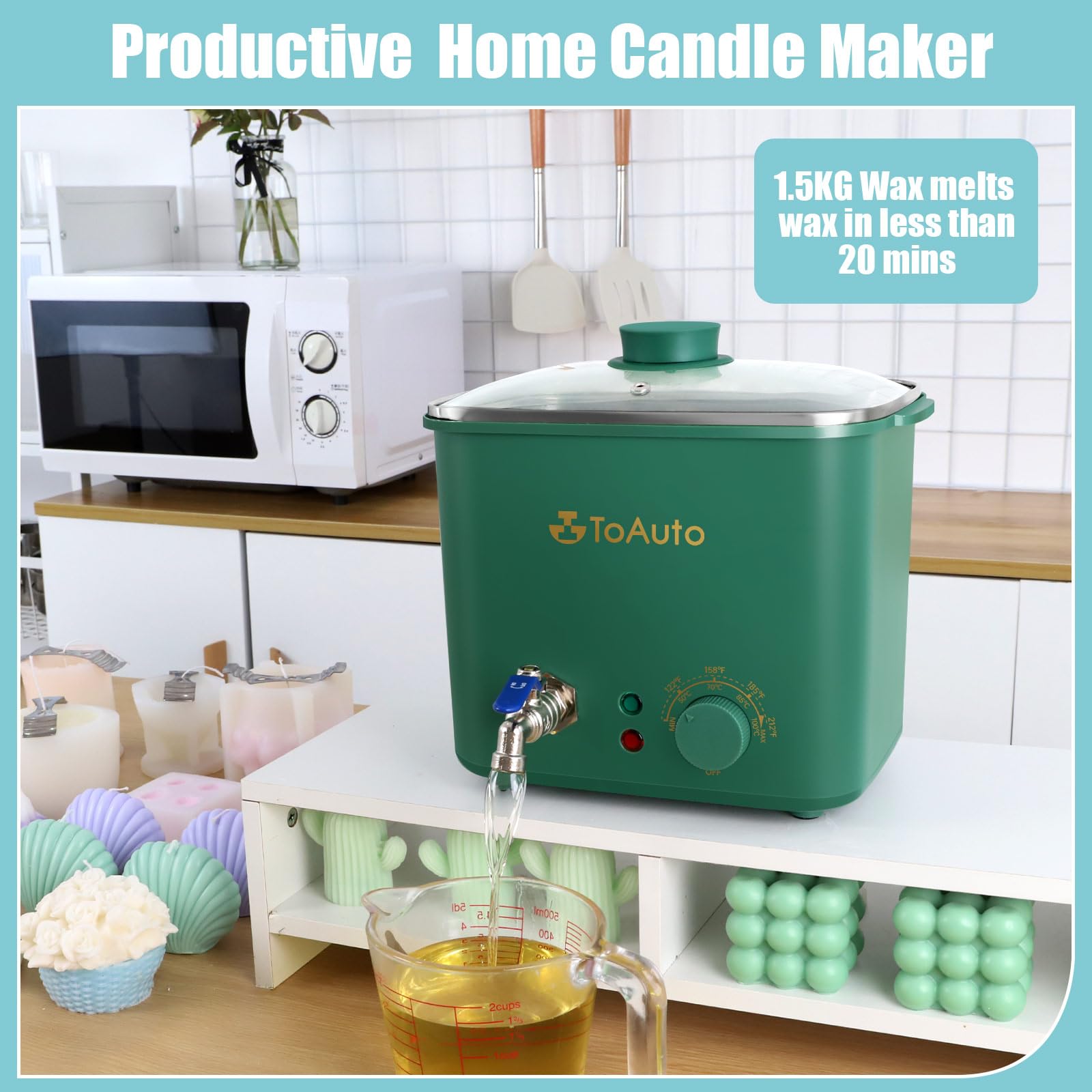 Mua TOAUTO 4Qts Green Wax Melter for Candle Making - DIY Electric ...