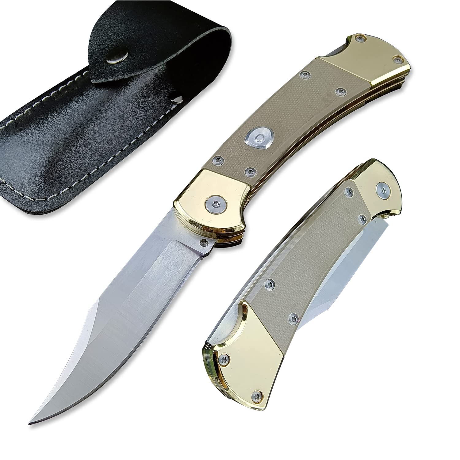 Assisted Opening Pocket Knife for Men, 440C Stainless Steel Blade, Lock-back Pocket Knife with ...