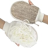Amazon.com: LINDISSIMA - Exfoliating Mitt Shower Loofah, Double-Sided ...